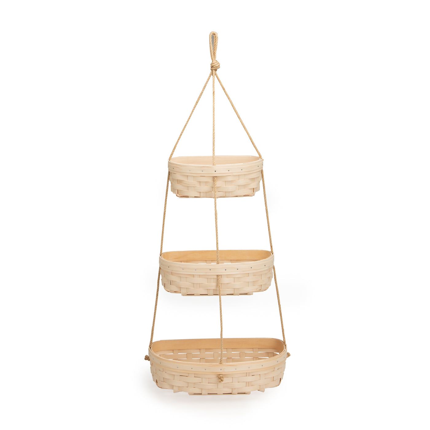 Hanging Three Tier Basket - Whitewashed — Longaberger